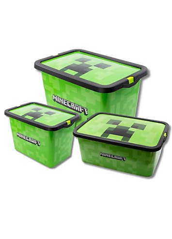 Minecraft Set Of 3 Minecraft Storage Boxes | Freemans