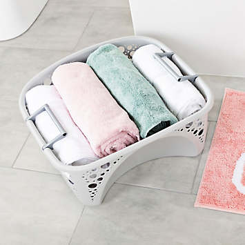 Minky White 40L Stackable Laundry Basket | Freemans