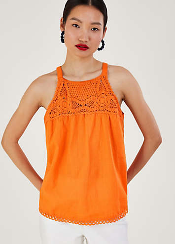 Monsoon Crochet Neckline Halter Top | Freemans