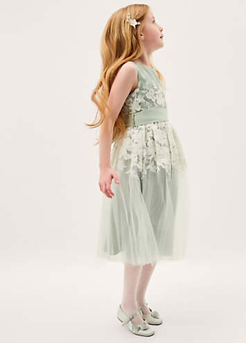 Monsoon Kids Felicity Floral Embroidered Mesh Dress | Freemans
