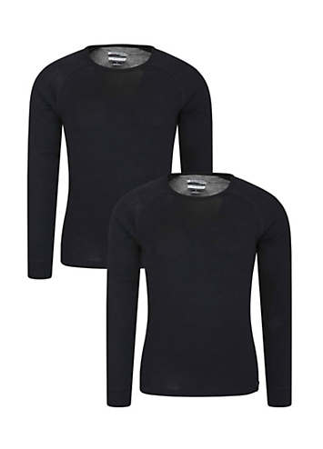 Mountain Warehouse Pack of 2 Mens Merino Wool Base Layer Tops | Freemans