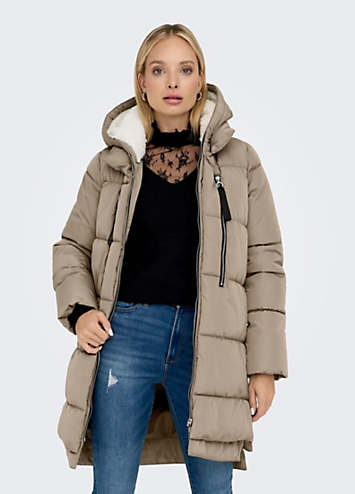 Only Long Quilted Puffer Coat | Freemans