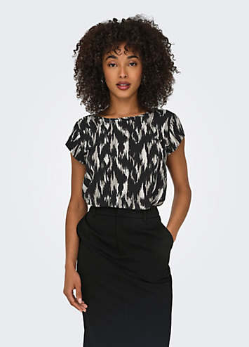 Only Round Neck Short Cap Sleeve Blouse | Freemans