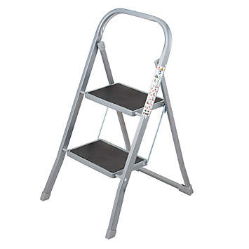 Our House Rubber Tread Steel 2 Tier Step Ladder | Freemans