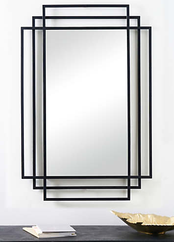Pacific Black Metal Rectangular Multi Framed Wall Mirror | Freemans