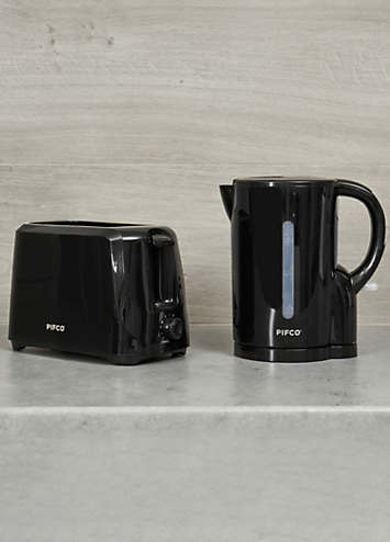 Pack of 2 Pifco Essentials Black 1.7Lt Kettle & 2 Slice Toaster by ...