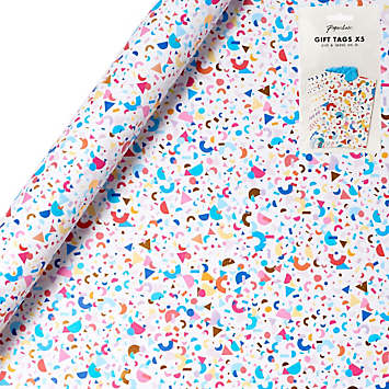 Paperchase Confetti 5M Wrapping Paper & Tag Bundle | Freemans