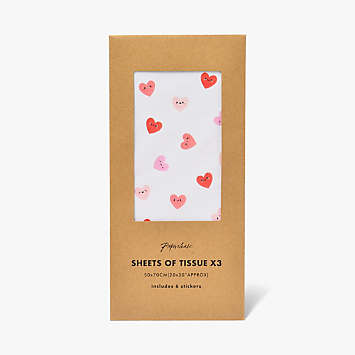 Paperchase Heart Faces Gift Bag & Tissue Paper Bundle | Freemans