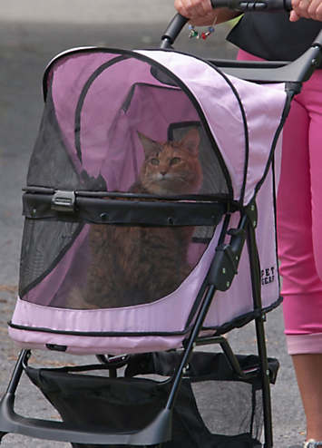 Pet Gear Happy Trails No-Zip Stroller Pink Diamond | Freemans