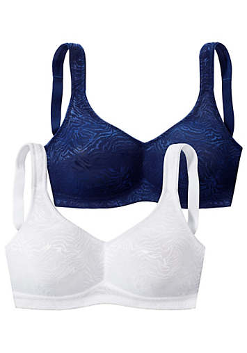 Petite Fleur Pack of 2 Non-Wired Non-Padded Full Cup Bras | Freemans