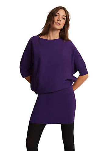 Phase Eight Becca Purple Batwing Mini Dress | Freemans