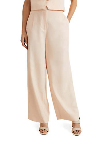 Phase Eight Bianca Wide Leg Peach Trousers | Freemans