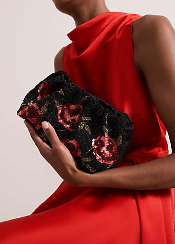 Phase Eight Rose Beaded Clutch | Freemans
