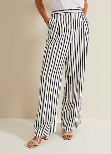 Phase Eight Selene Stripe Wide Leg Suit Trousers | Freemans