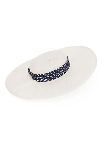 Phase Eight Spot Trim Boater Fascinator | Freemans