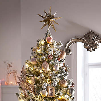 Premier 30 cm Mirror Star Christmas Tree Topper with Gold Edging | Freemans