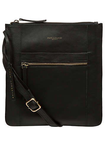Pure Luxuries London ’Folkestone’ Black Leather Crossbody Bag | Freemans