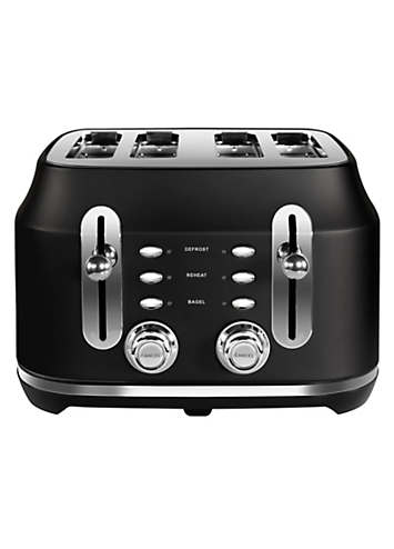 Rangemaster RMCL4S201BK Classic 4 Slice Toaster - Matt Black | Freemans