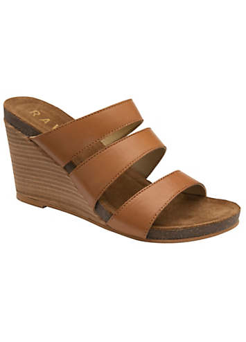 Ravel Fosses Tan Triple Strap Wedges | Freemans