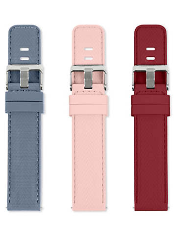 Reflex Active Grey, Red & Pink Interchangeable Smart Watch Strap Set ...