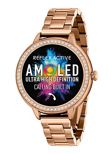 Reflex Active Series 41 Stone Set Rose Gold Bracelet Amoled Smart ...