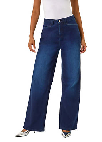 Roman Originals Denim Stretch Wide Leg Jeans | Freemans