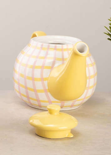 SIIP Gingham 6 Cup Teapot Pink | Freemans