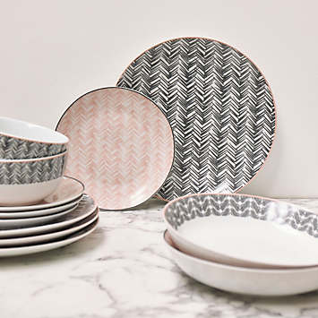 Sabichi Set of 12 Porcelain Mali Dinner Set | Freemans