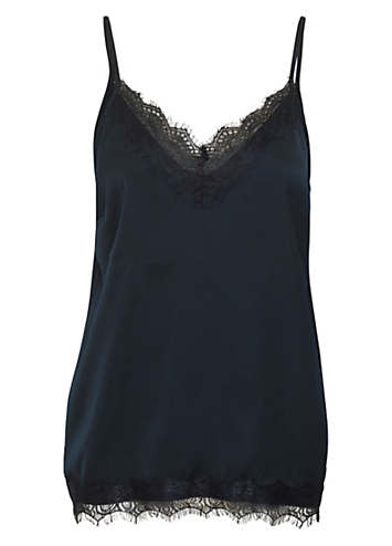 Saint Tropez Ash Sleeveless Lace Singlet | Freemans