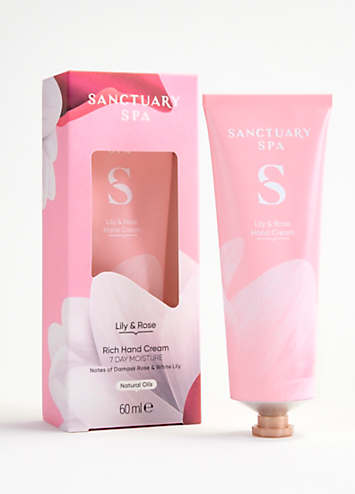Sanctuary Spa Lily & Rose Natural Oils Rich Hand Cream 60ml | Freemans