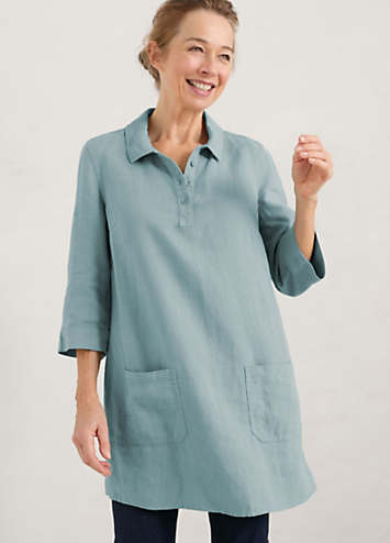 Seasalt Cornwall Artist’s Journey Linen Shirt - Blue | Freemans