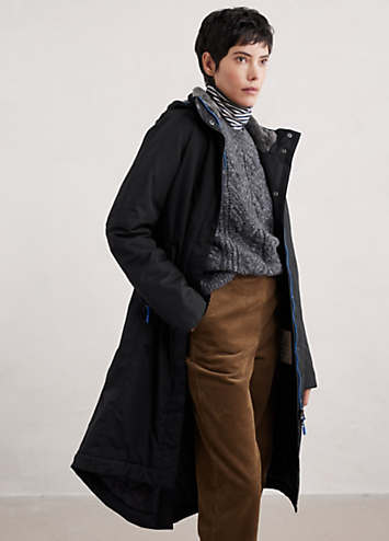 Seasalt Cornwall Black Janelle Waterproof Raincoat | Freemans
