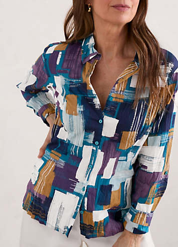 Seasalt Cornwall Blue Larissa Organic Cotton Shirt | Freemans