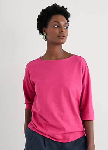 Seasalt Cornwall Pink Tremayne Quay Jersey Top | Freemans