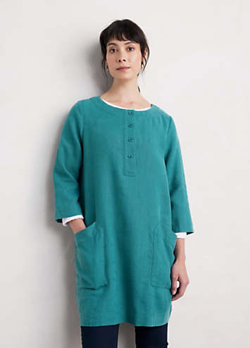 Seasalt Cornwall Teal Lighthouse Rock Three-Quarter Sleeve Tunic | Freemans