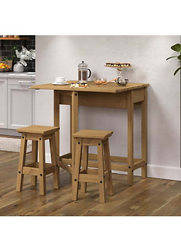 Sierra Breakfast Drop Leaf Table & 2 Stools Set | Freemans