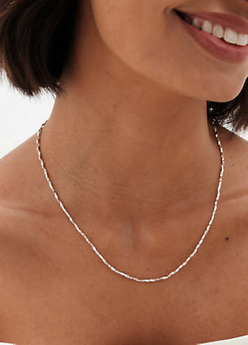 Simply Silver Sterling Silver 925 Polished Twist Chain Necklace | Freemans