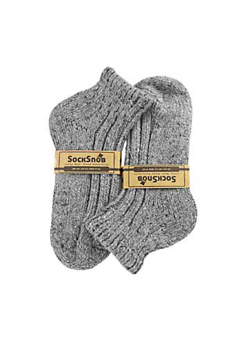 Sock Snob 1 Pack Ladies Chunky Ribbed Low Cut Wool Blend Ankle Socks ...