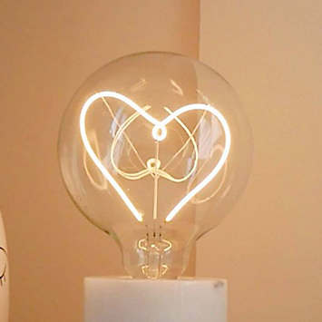Steepletone LED Filament Text Light Bulb White Heart | Freemans