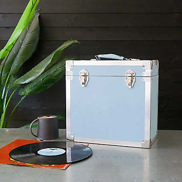 Steepletone LP Record Storage Case SRB2 - Light Blue | Freemans