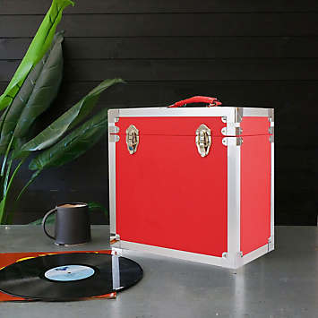 Steepletone LP Record Storage Case SRB2 - Red | Freemans