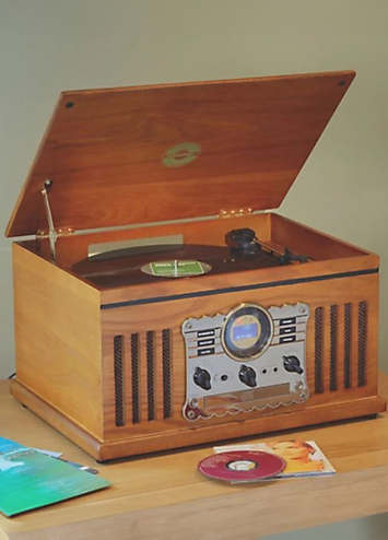 Steepletone Nostalgia 3-Speed Record Player with DAB+ & FM Radio, CD ...