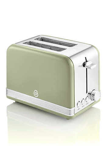 Swan ST19010GN Retro 2-Slice Toaster - Retro Green | Freemans