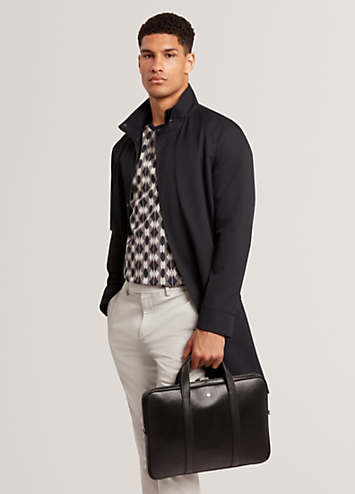 Ted Baker Baylon Bark Texture Leather Laptop Bag | Freemans