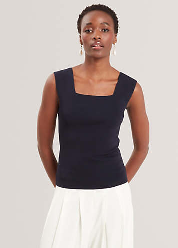 Ted Baker Binkkii Square Neck Sleeveless Knitted Top | Freemans