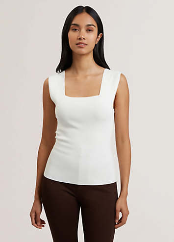Ted Baker Binkkii Square Neck Sleeveless Knitted Top | Freemans