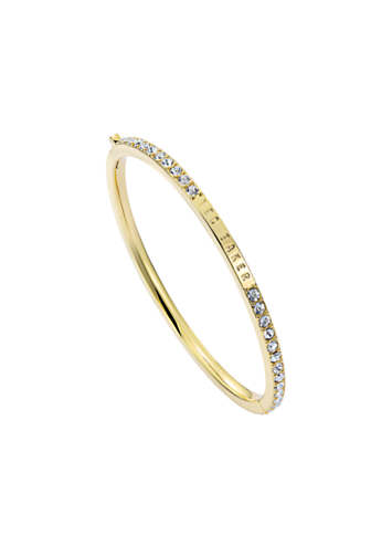 Ted Baker Claudia Gold Narrow Crystal Hinged Bangle Bracelet | Freemans