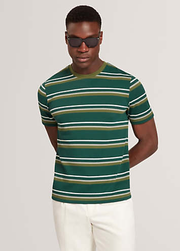 Ted Baker Gorano Textured Striped T-Shirt | Freemans