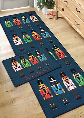 The Homemaker Rugs Collection Christmas Nutcracker Runner & Door Mat ...