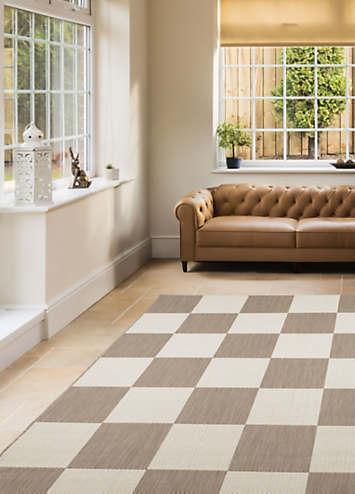 The Homemaker Rugs Collection Multi Purpose Chequers Indoor/Outdoor Rug ...